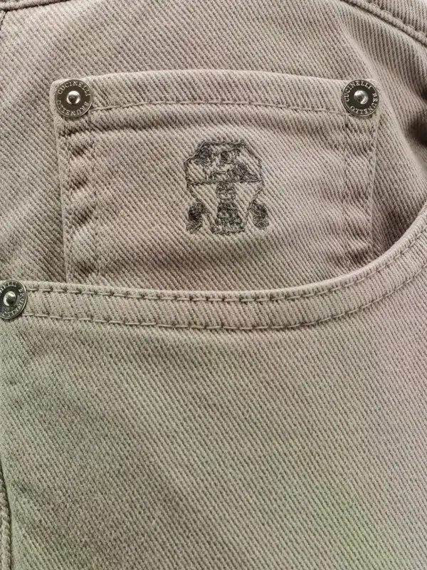 Brunello Cucinelli Five-pocket Embroidered Trousers - Neutrals