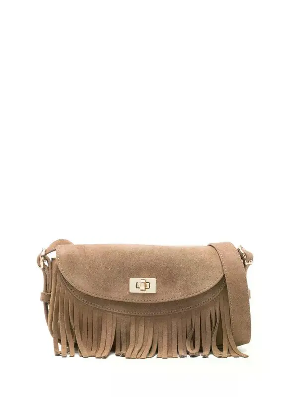 Sandro Le Mini Mambo Suede Fringed Cross Body Bag - Brown