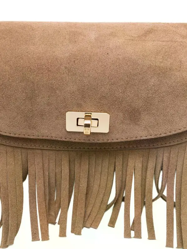 Sandro Le Mini Mambo Suede Fringed Cross Body Bag - Brown