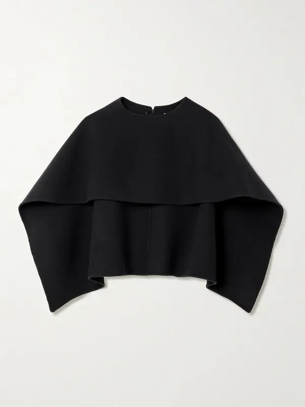 Calvin Klein Taylor Wool And Cashmere-blend Cape - Black