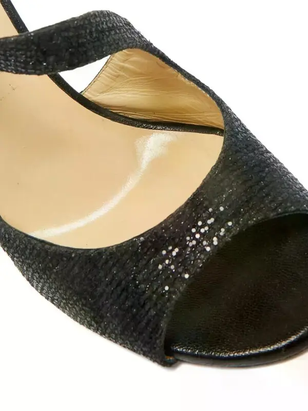 JIMMY CHOO Glitter Peep-toe Pumps