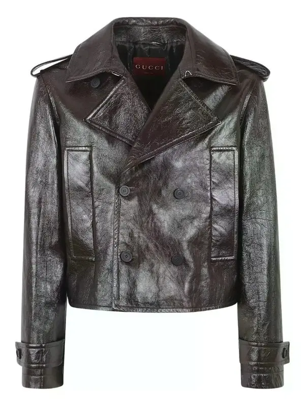 Gucci Double-breasted Leather Jacket
