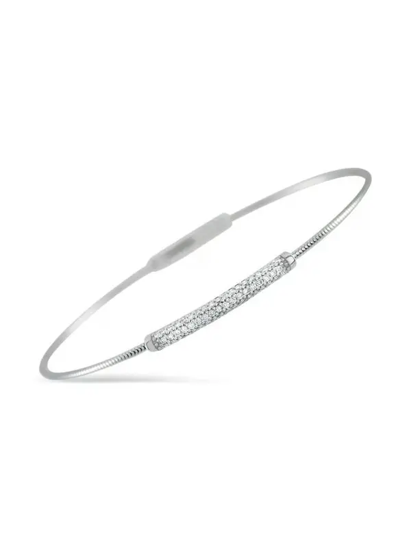 LB EXCLUSIVE Diamond And White Gold Snake Chain Bracelet - Silver