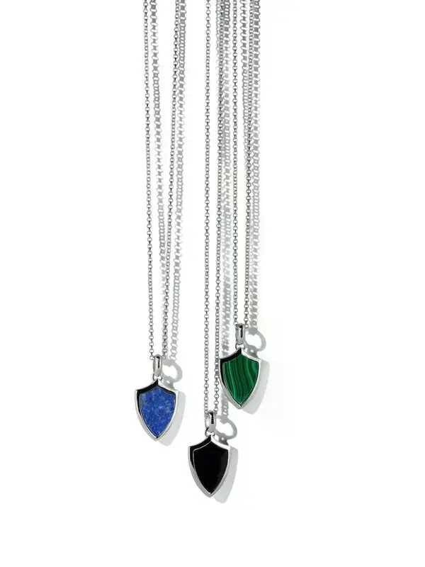 Mateo Malachite Shield Necklace