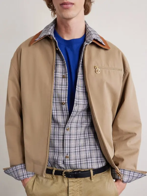 Versace Checked Wool-flannel Shirt - Brown