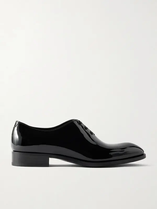 TOM FORD Elkan Patent-leather Oxford Shoes - Black