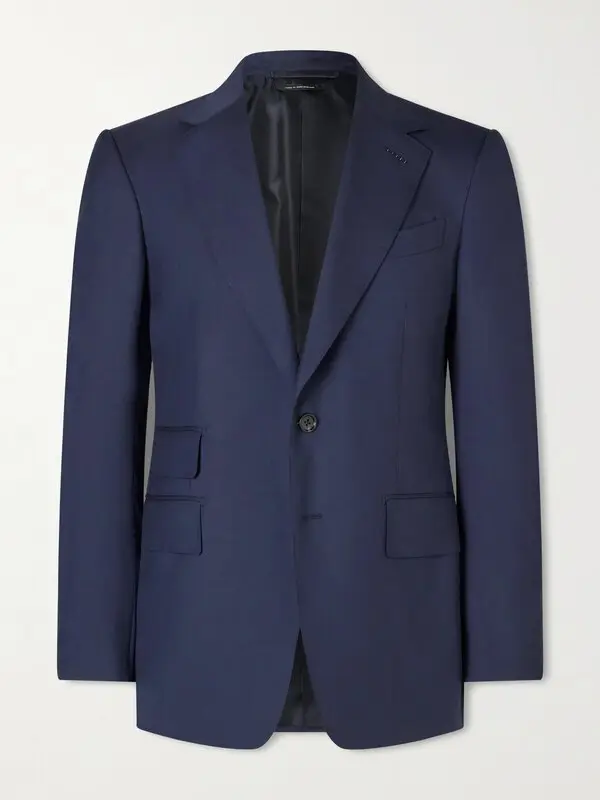 TOM FORD Shelton Super 120s Wool Blazer - Blue