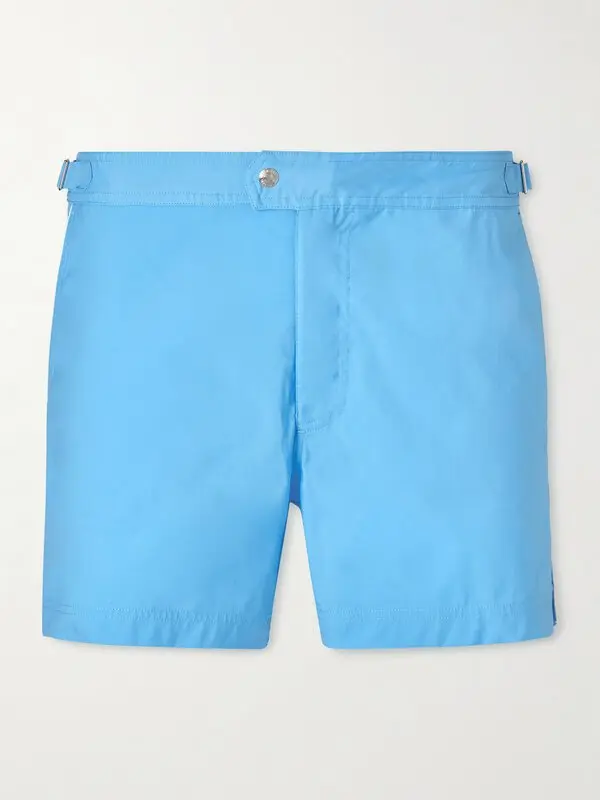 TOM FORD Straight-leg Mid-length Swim Shorts - Blue