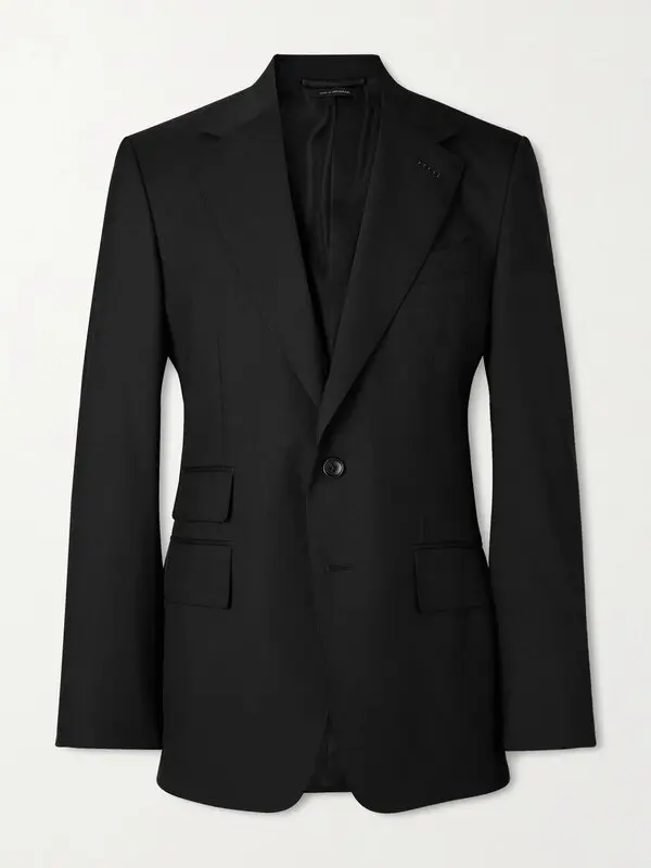 TOM FORD Shelton Super 120s Wool Blazer - Black