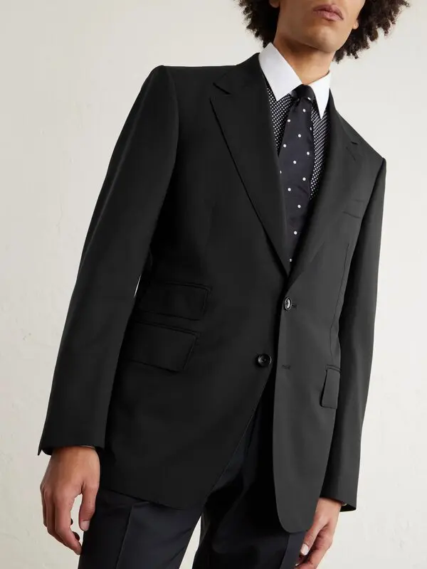 TOM FORD Shelton Super 120s Wool Blazer - Black