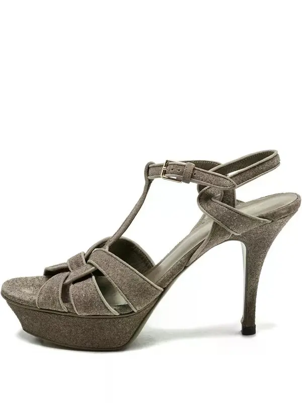 Saint Laurent Tribute Heeled Sandals - Grey