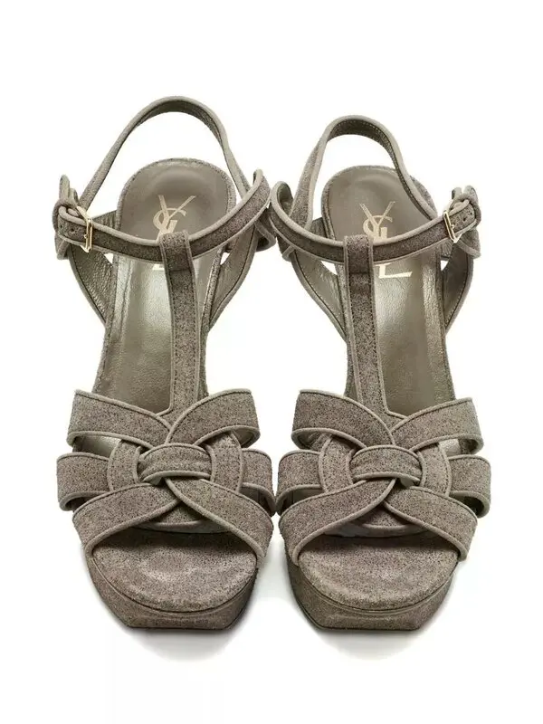 Saint Laurent Tribute Heeled Sandals - Grey