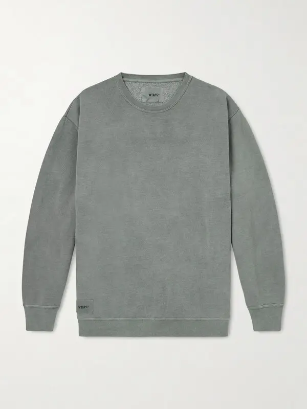 WTAPS Logo-appliquéd Cotton-blend Jersey Sweatshirt