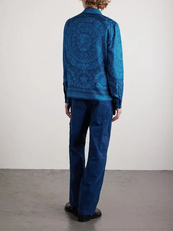 Versace Barocco '92 Print Silk Twill Shirt