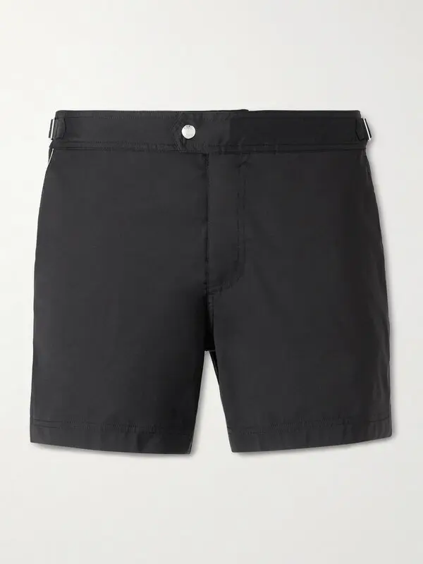 TOM FORD Straight-leg Mid-length Swim Shorts - Black