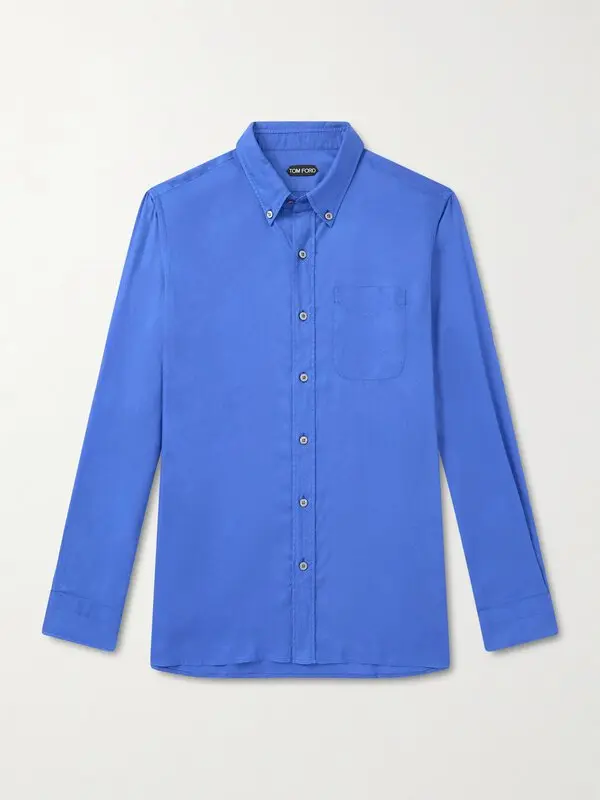 TOM FORD Lyocell-gabardine Shirt - Blue