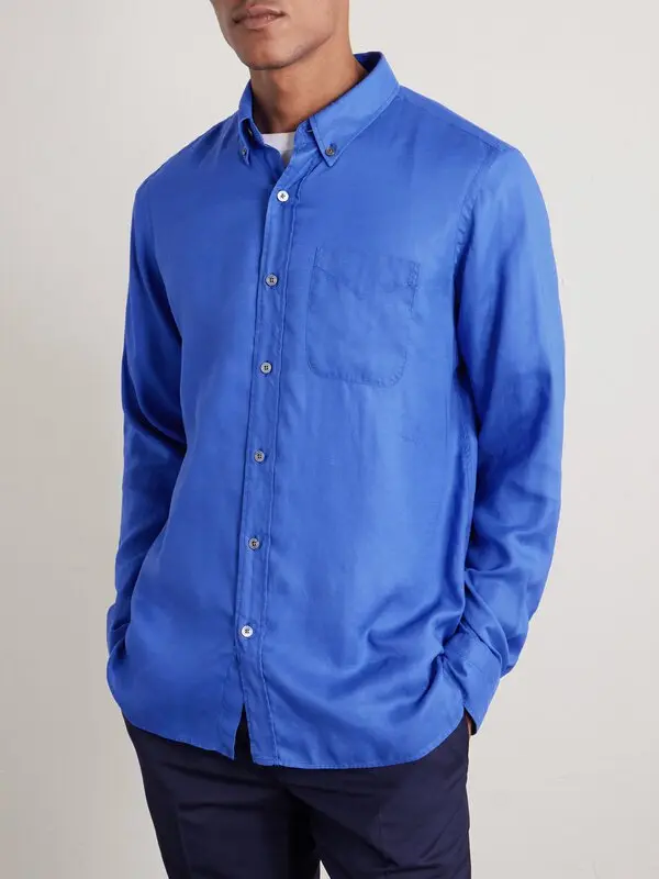 TOM FORD Lyocell-gabardine Shirt - Blue