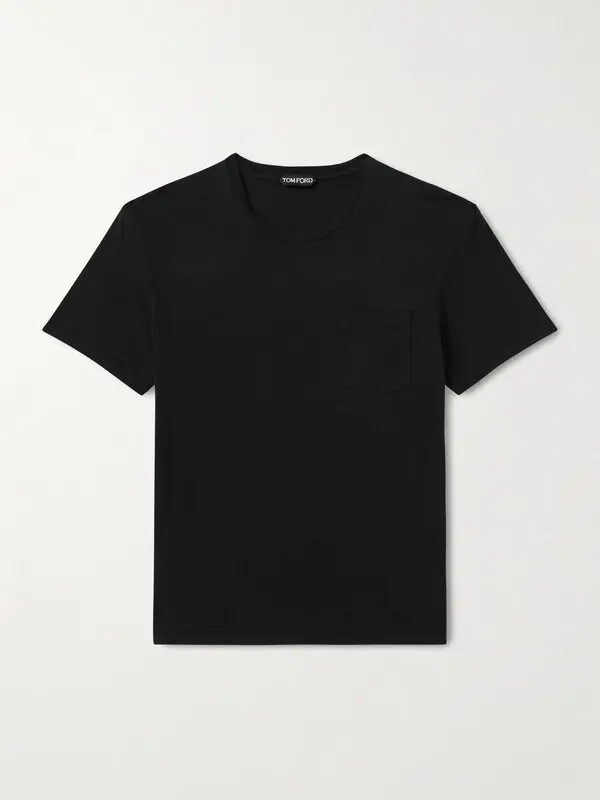 TOM FORD Cotton And Silk-blend Jersey T-shirt - Black