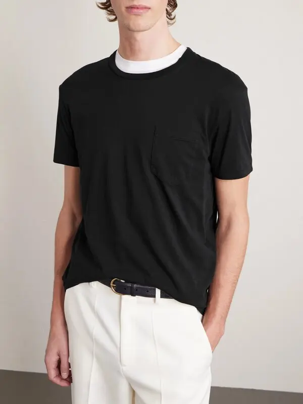 TOM FORD Cotton And Silk-blend Jersey T-shirt - Black