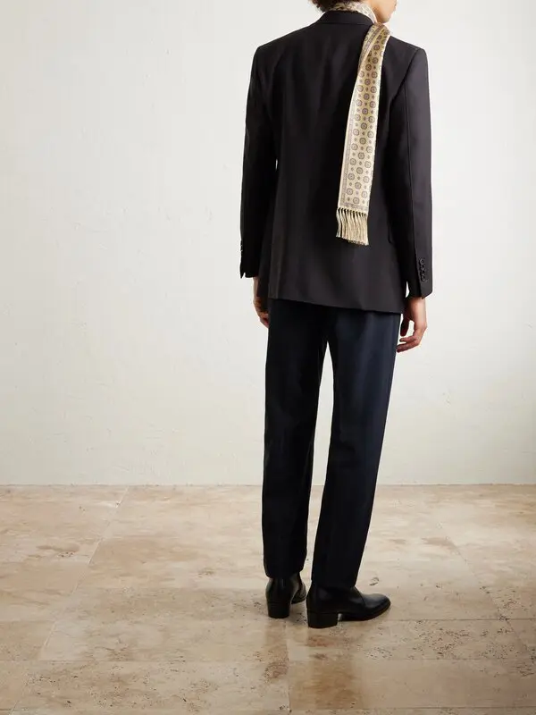 TOM FORD Straight-leg Cotton-drill Trousers - Blue
