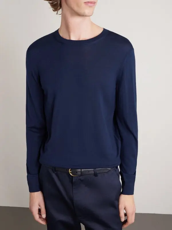 TOM FORD Wool Crew Neck Sweater - Blue