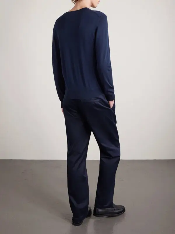 TOM FORD Wool Crew Neck Sweater - Blue