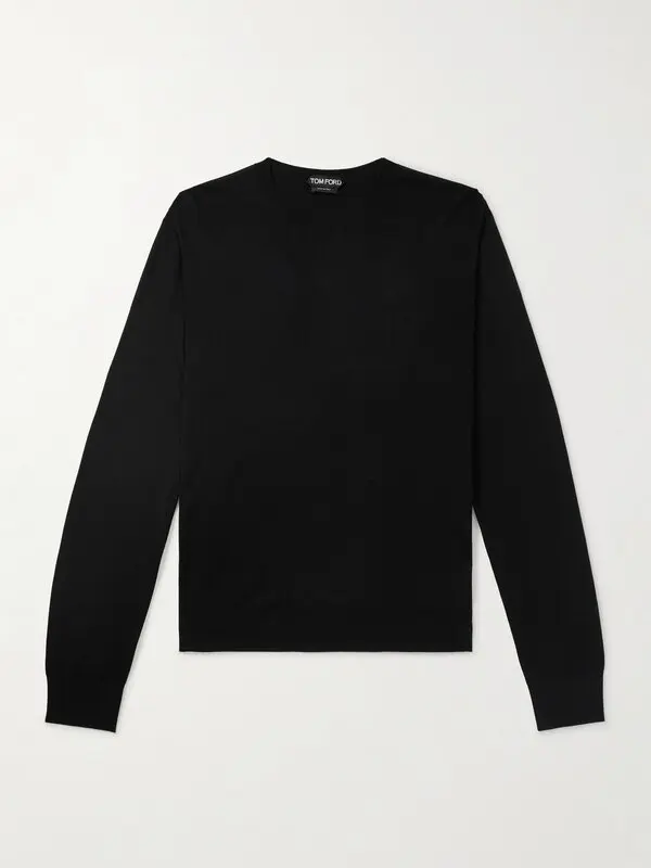 TOM FORD Silk Crewneck Sweater - Black
