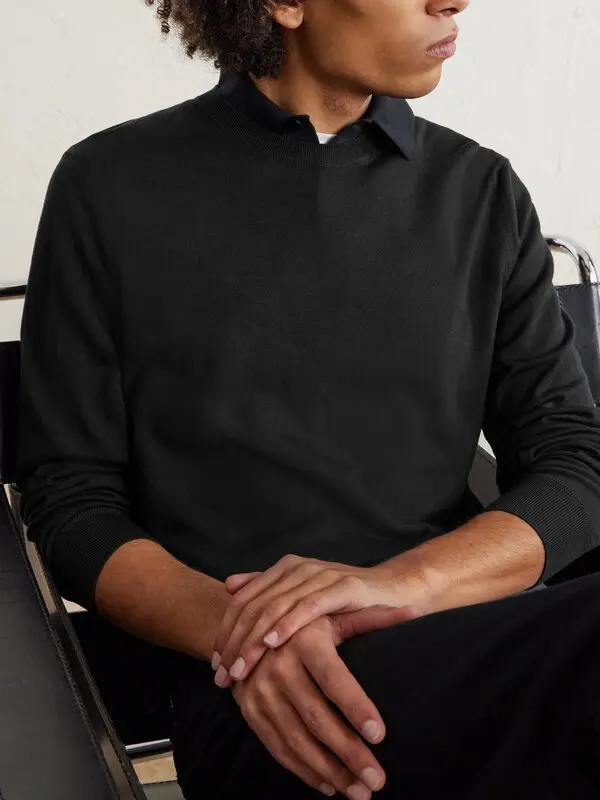 TOM FORD Silk Crewneck Sweater - Black