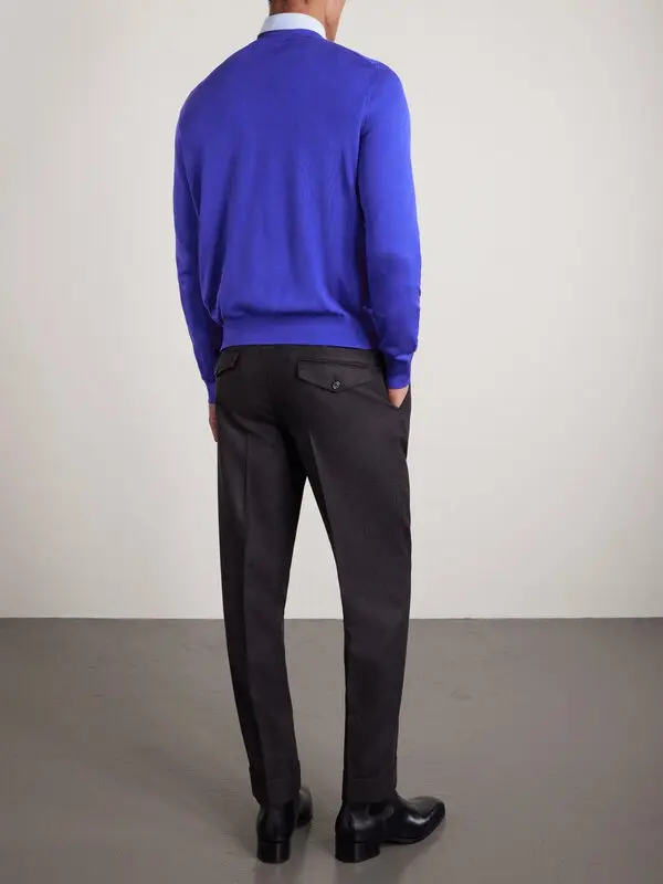 TOM FORD Silk Crewneck Sweater - Blue