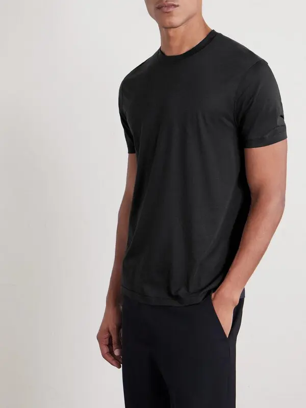 TOM FORD Lyocell And Cotton-blend T-shirt - Black