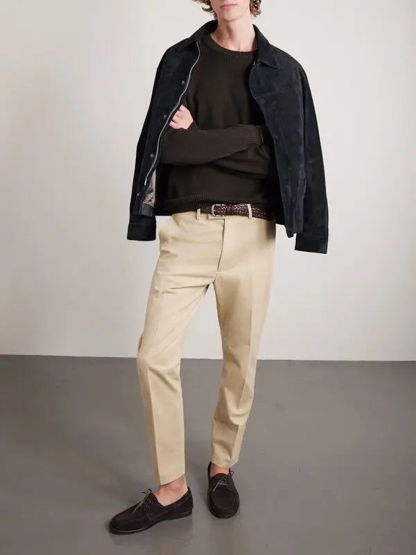TOM FORD Cotton And Silk-blend Crewneck Sweater - Brown