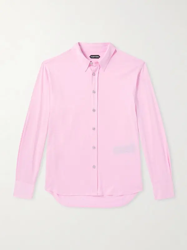 TOM FORD Silk And Cotton-blend Jersey Shirt - Pink