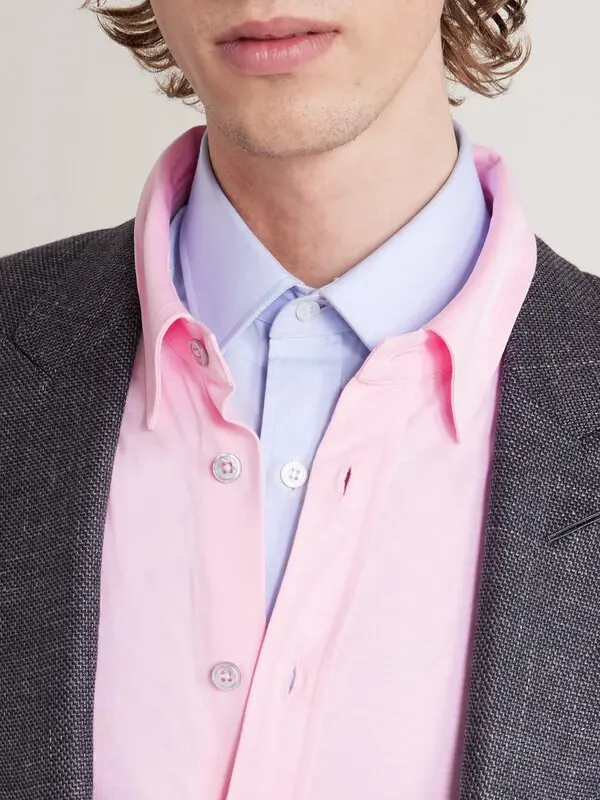 TOM FORD Silk And Cotton-blend Jersey Shirt - Pink