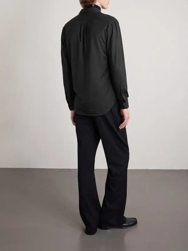 TOM FORD Silk And Cotton-blend Jersey Shirt - Black