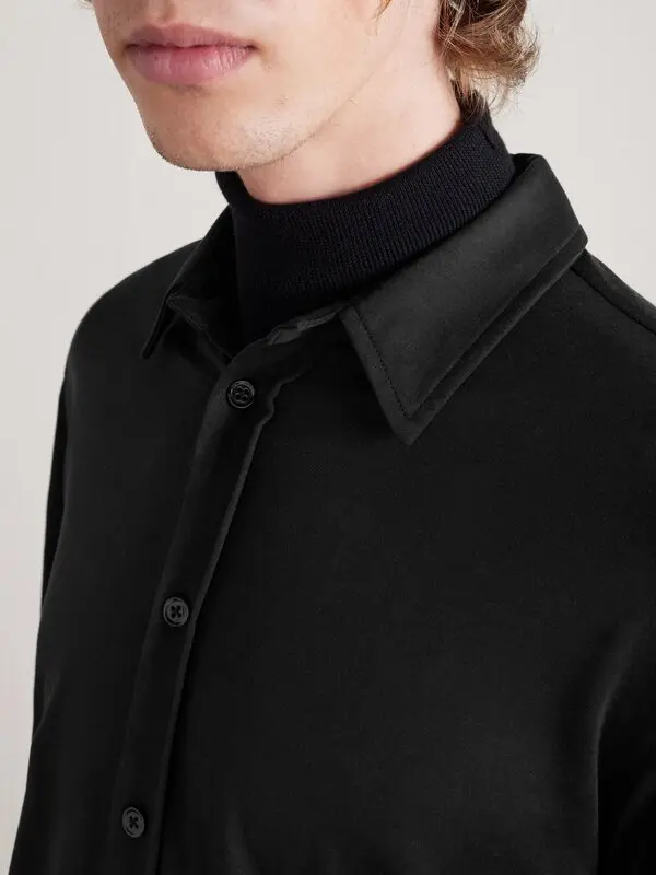 TOM FORD Silk And Cotton-blend Jersey Shirt - Black
