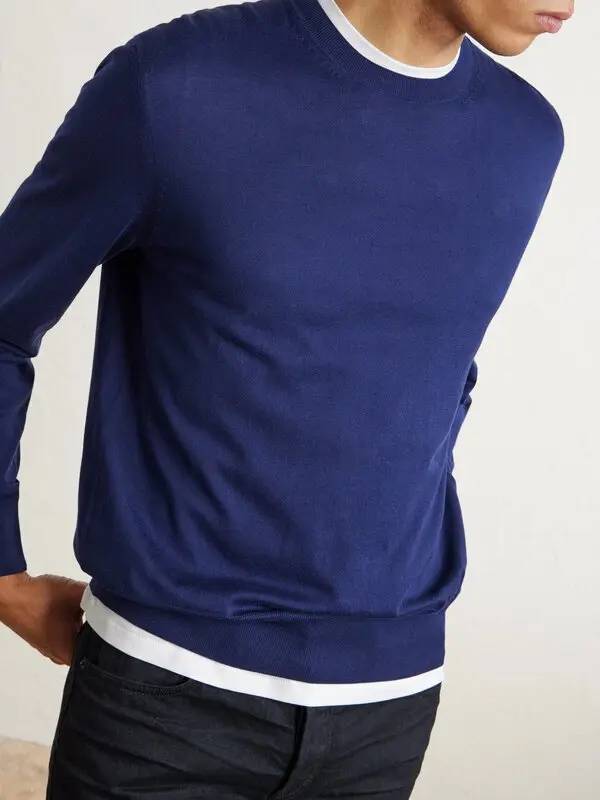 TOM FORD Cotton Crewneck Sweater - Blue
