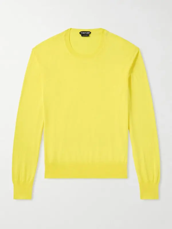 TOM FORD Cotton Crewneck Sweater - Yellow