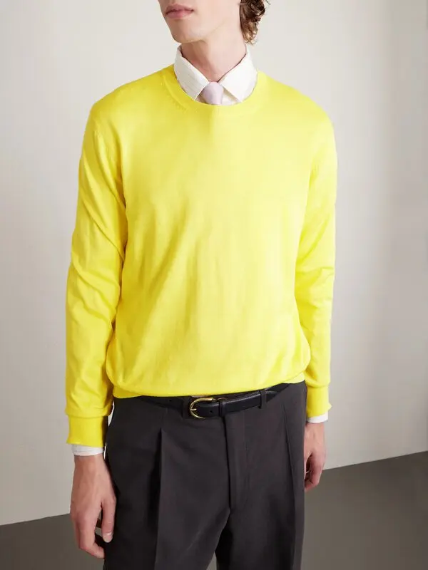 TOM FORD Cotton Crewneck Sweater - Yellow