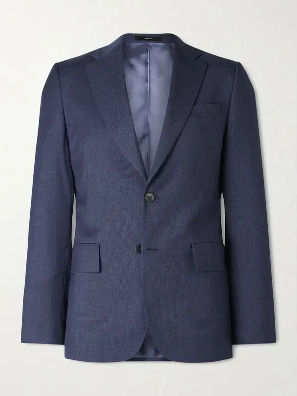 Paul Smith Slim-fit Checked Wool Suit Jacket - Blue
