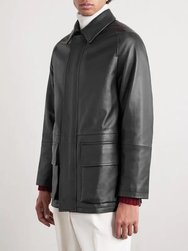 SAMAN AMEL City Leather Jacket