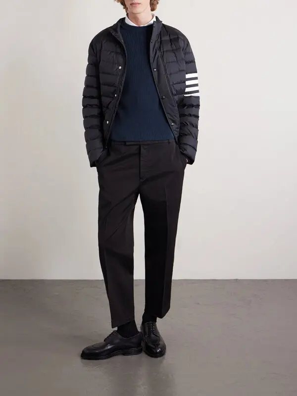 Thom Browne Slim-fit Striped Cotton Sweater - Blue