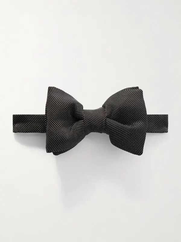 TOM FORD Pre-tied Polka-dot Silk-satin Bow Tie - Black