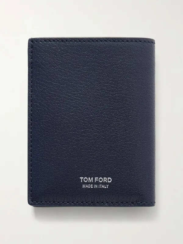 TOM FORD Pebble-grain Leather Billfold Wallet - Navy
