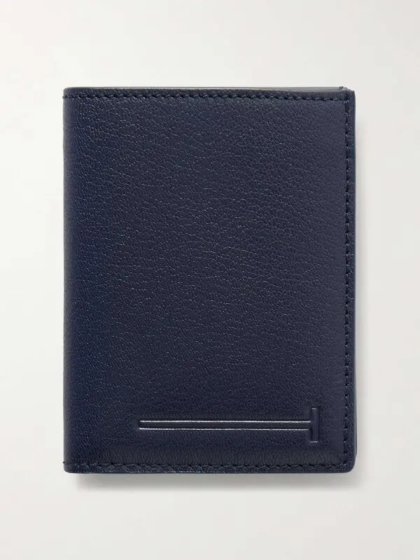 TOM FORD Pebble-grain Leather Billfold Wallet - Navy