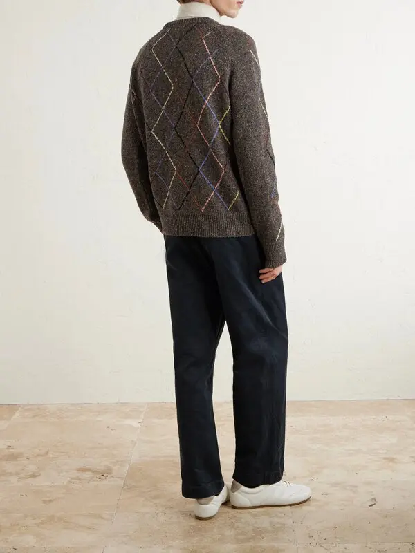 Paul Smith Argyle Wool And Cotton-blend Sweater