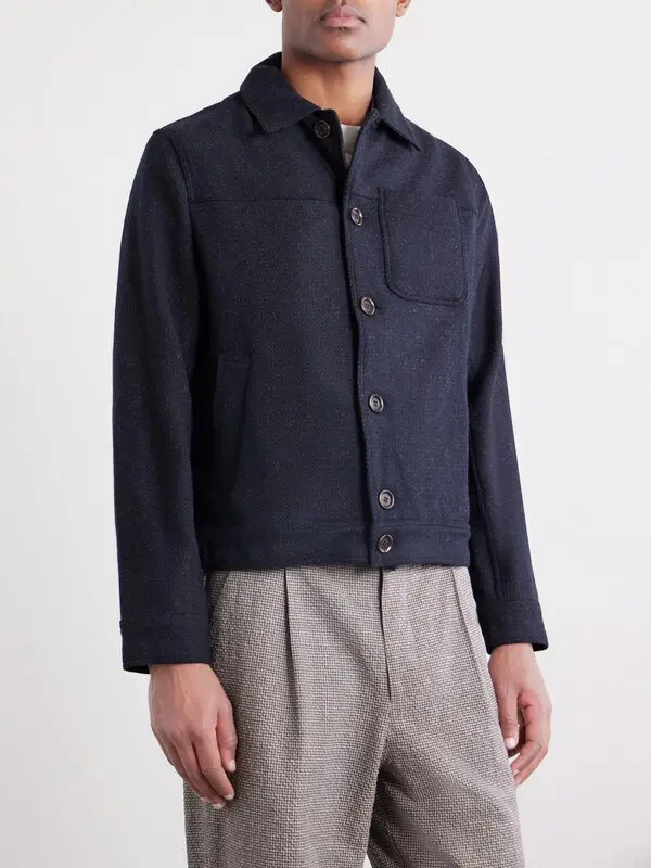 Oliver Peoples Buffalo Wool-blend Jacket - Black