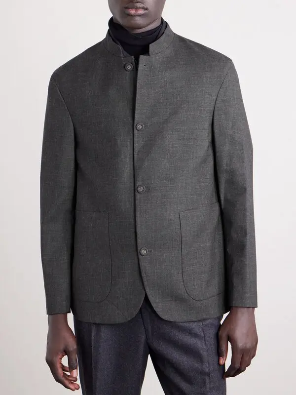 Officine Générale Meryl Wool, Silk, And Linen-blend Jacket