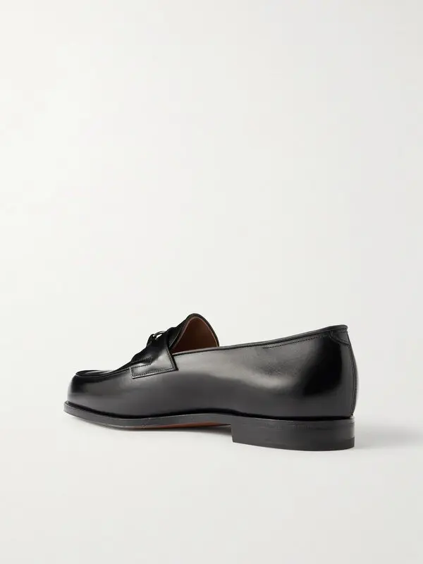 John Lobb Lopez Embellished Leather Penny Loafers - Black