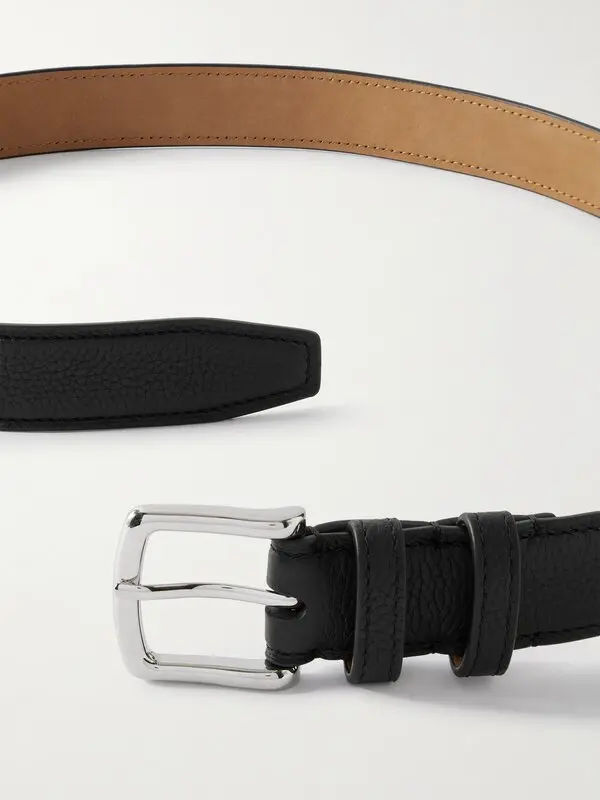 George Cleverley 3cm Full-grain Leather Belt - Black