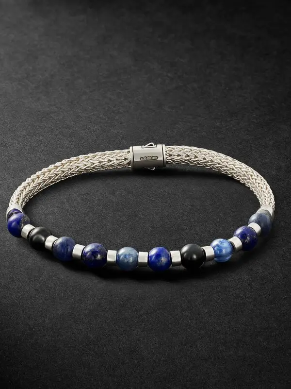 John Hardy Sterling Silver Multi-stone Beaded Bracelet - Blue